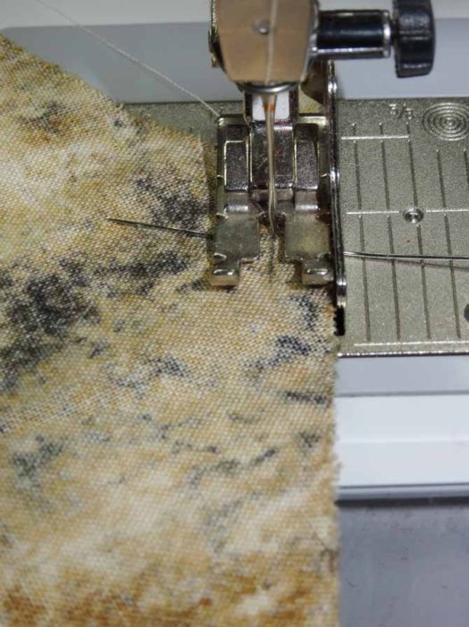 Matching up the points on your half diamond shapes for quilting perfection