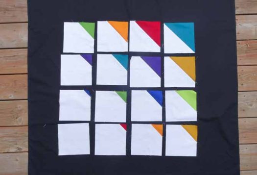 SEW EASY Square Ruler makes easy work of half square triangles