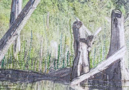 Thread painting adds wonderful texture to fabric printed photographs