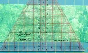 Making tumbling blocks for a quilt easy using the SEW EASY Triangle Ruler