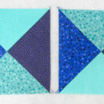 Quarter square triangles make many disappearing quilt blocks