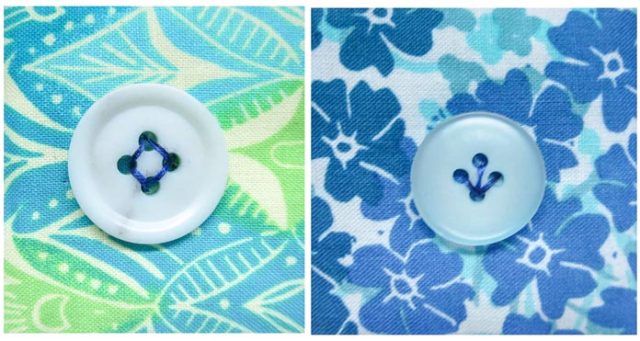 Mini quilt with buttons becomes very adorable