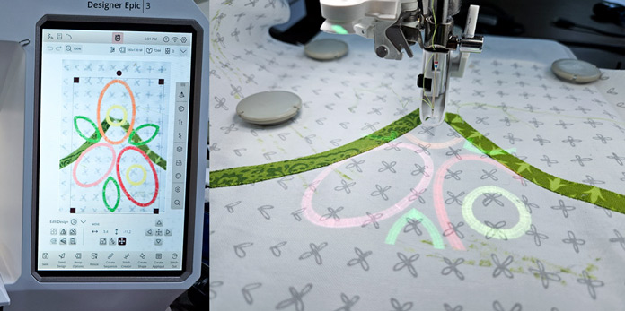 The positioning tools on the DESIGNER EPIC 3 for exact applique ...