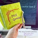 This fox-themed play book has embroidery on its laces and its spine ...