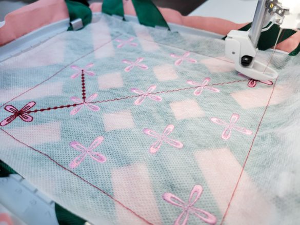 Embroidery is spectacular with the Husqvarna Viking Texture Hoop ...