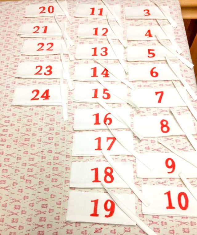 Mini Holiday Countdown Stockings are sew easy to make