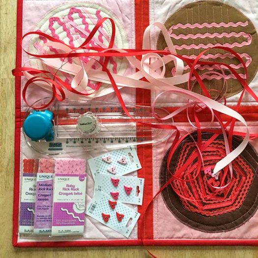 Quilted chocolate box ready for delivery, just in time for Valentine's Day