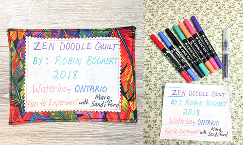 How to make a quilt label with Fabric Fun Fabric Markers - QUILTsocial